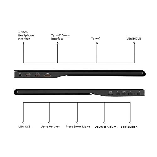 BDT 13.3" Portable Monitor Mobile PC Extension Screen IPS Full View Display 3M S Fast Response