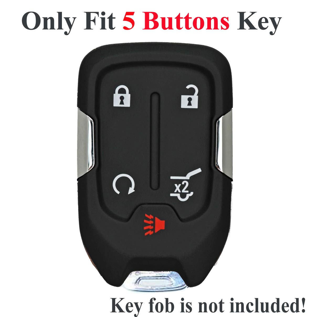 Alegender 5Btn Leather Cover Case Fob Holder Bag Remote Keyless Jacket for GMC Acadia Terrain Yukon Chevy Suburban Tahoe HYQ1AA 13584502 1551A-AA Brown