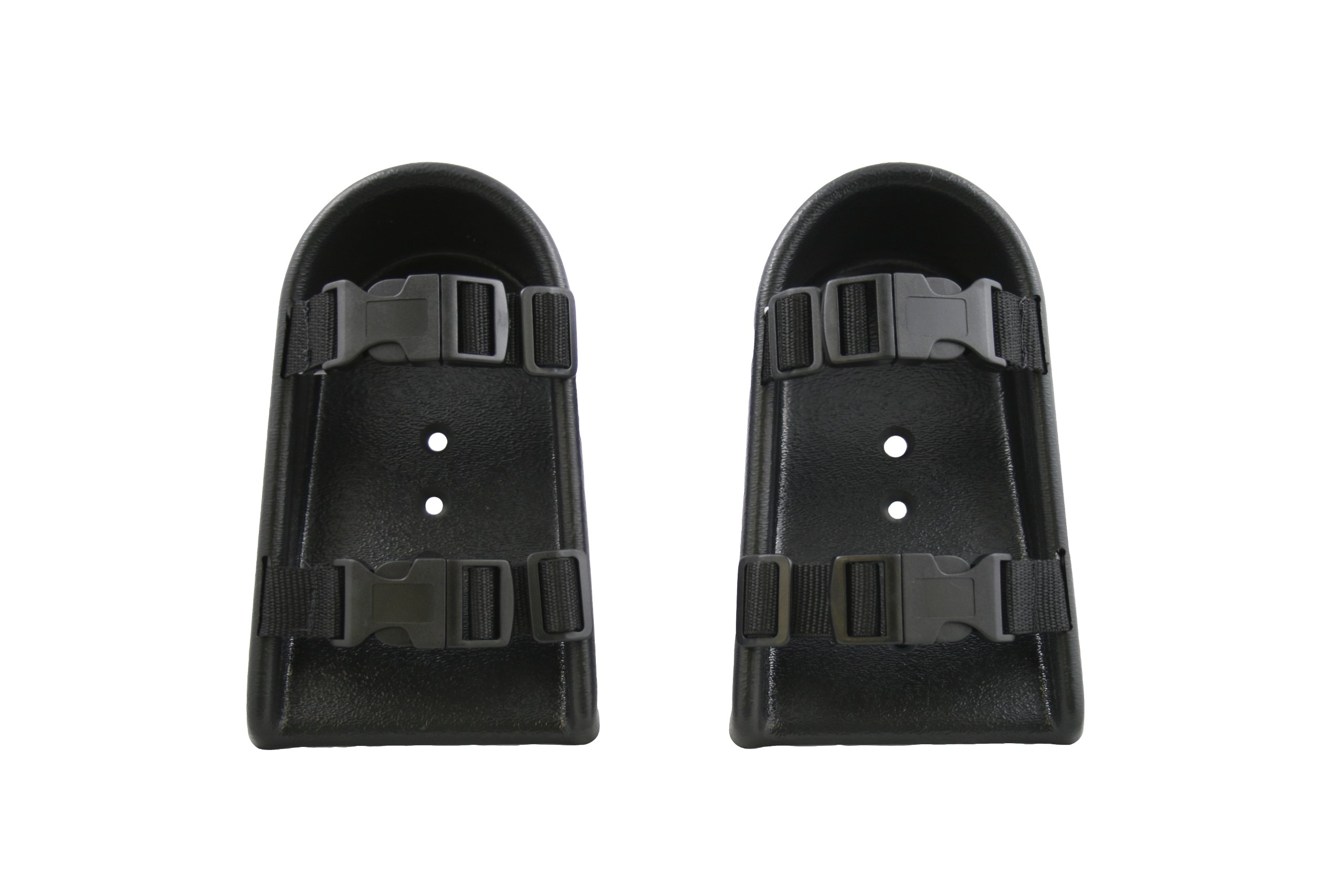 Rehabilitation Advantage Wheelchair Shoe Holders with Adjustable Straps, Black, Small