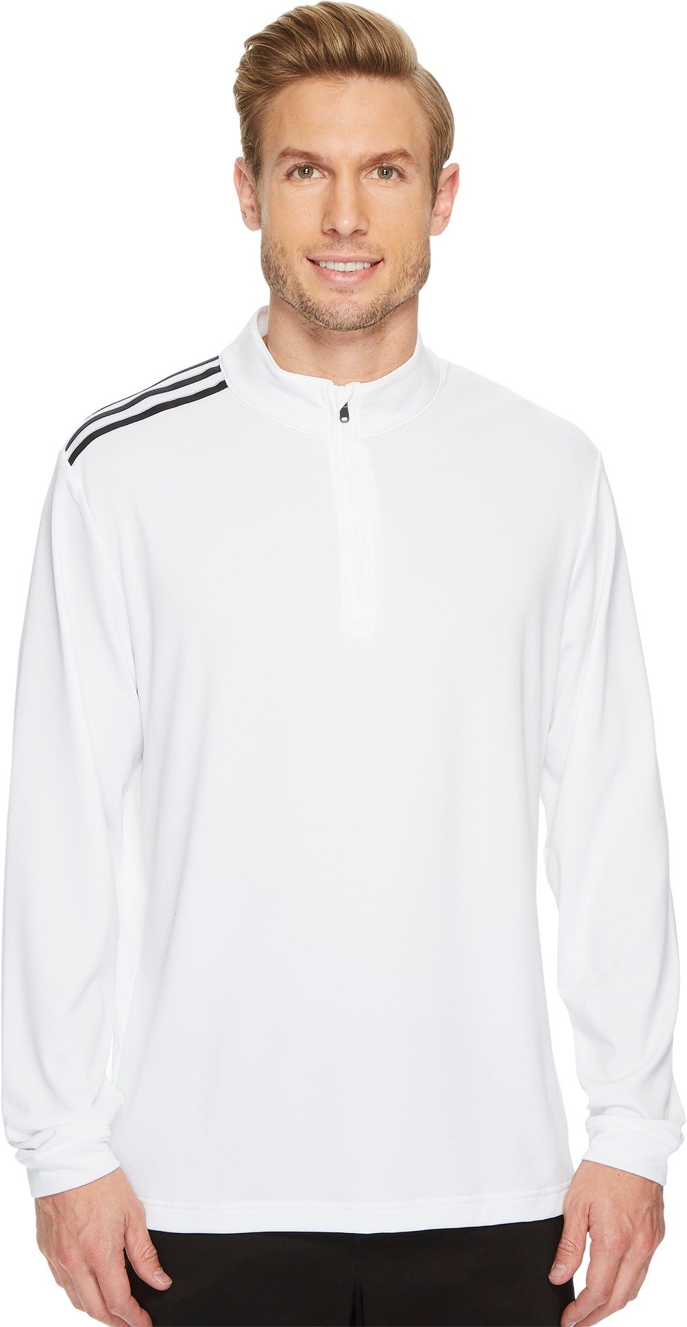 adidas Golf Men's Golf Adi 3-Stripes Classic 1/4 Zip Jacket, Power Red, Large
