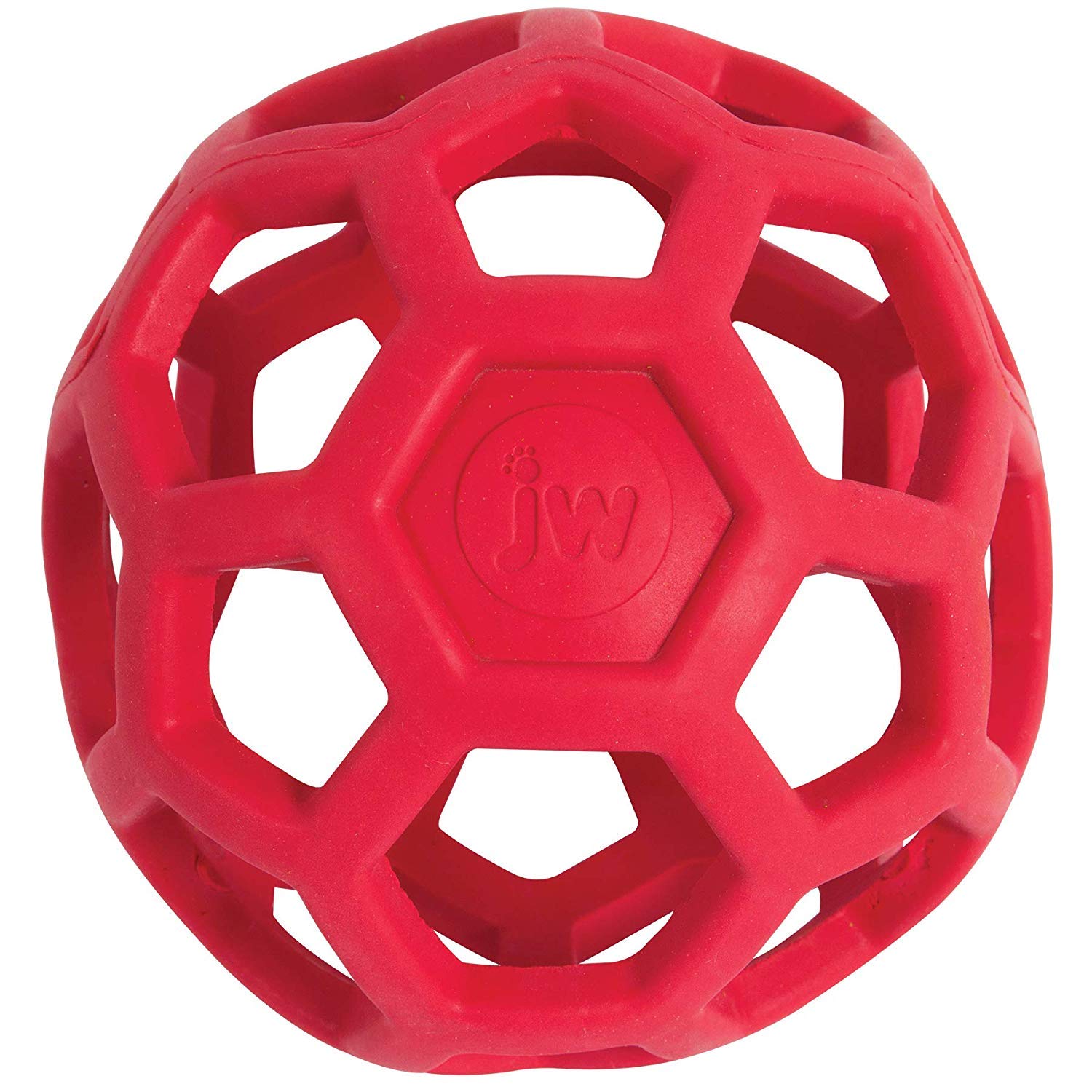 JW Hol-ee Roller Dog Fetch Treat Dispenser Puzzle Ball; Medium 4.5 Inch Diameter