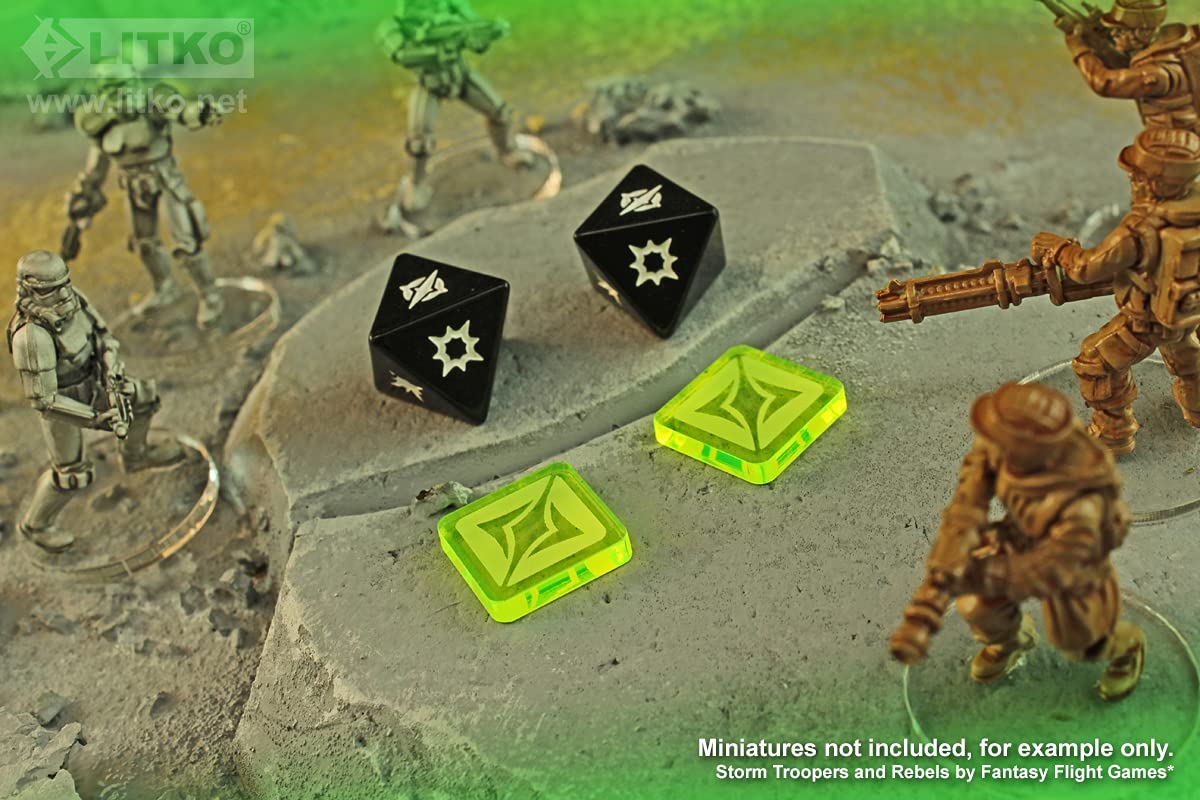 LITKO Game Token Upgrade Collection | Combat Tokens |Compatible with Star Wars: Legion | Panic | Suppression | Ion Damage | Aim | Dodge | Standby | (Surge)