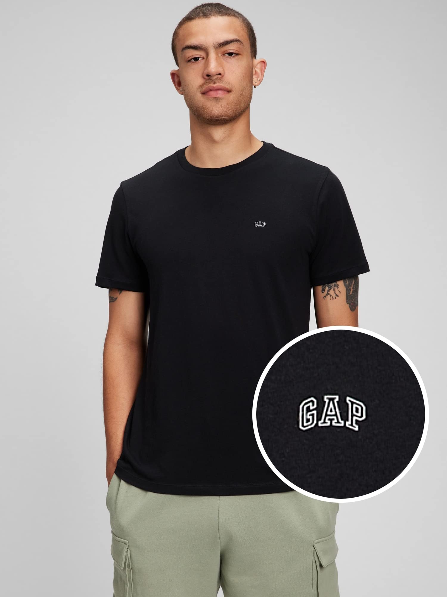 GAP Mens Everyday Short Sleeve T-Shirt T Shirt, Black Combo, Medium US