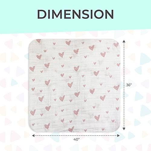 MODERN BABY Muslin Swaddle Blankets Newborn 2 Pack Soft Baby Wraps for Baby Girl 100% Cotton, White Floral