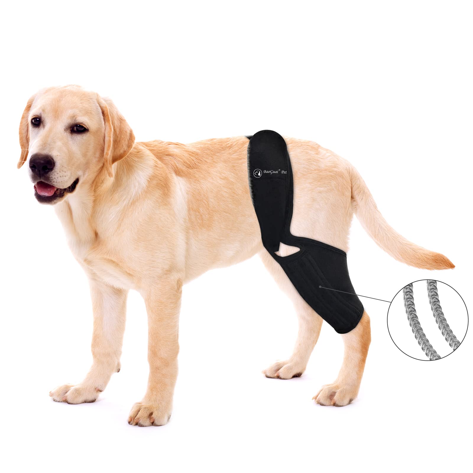 BaoGuai Knee Brace for Dogs ACL with Side Stabilizers,Knee Cap Dislocation, Arthritis - Keeps The Joint Warm and Stable - Extra Support - Reduces Pain and Inflammation - 7Sizes(L)