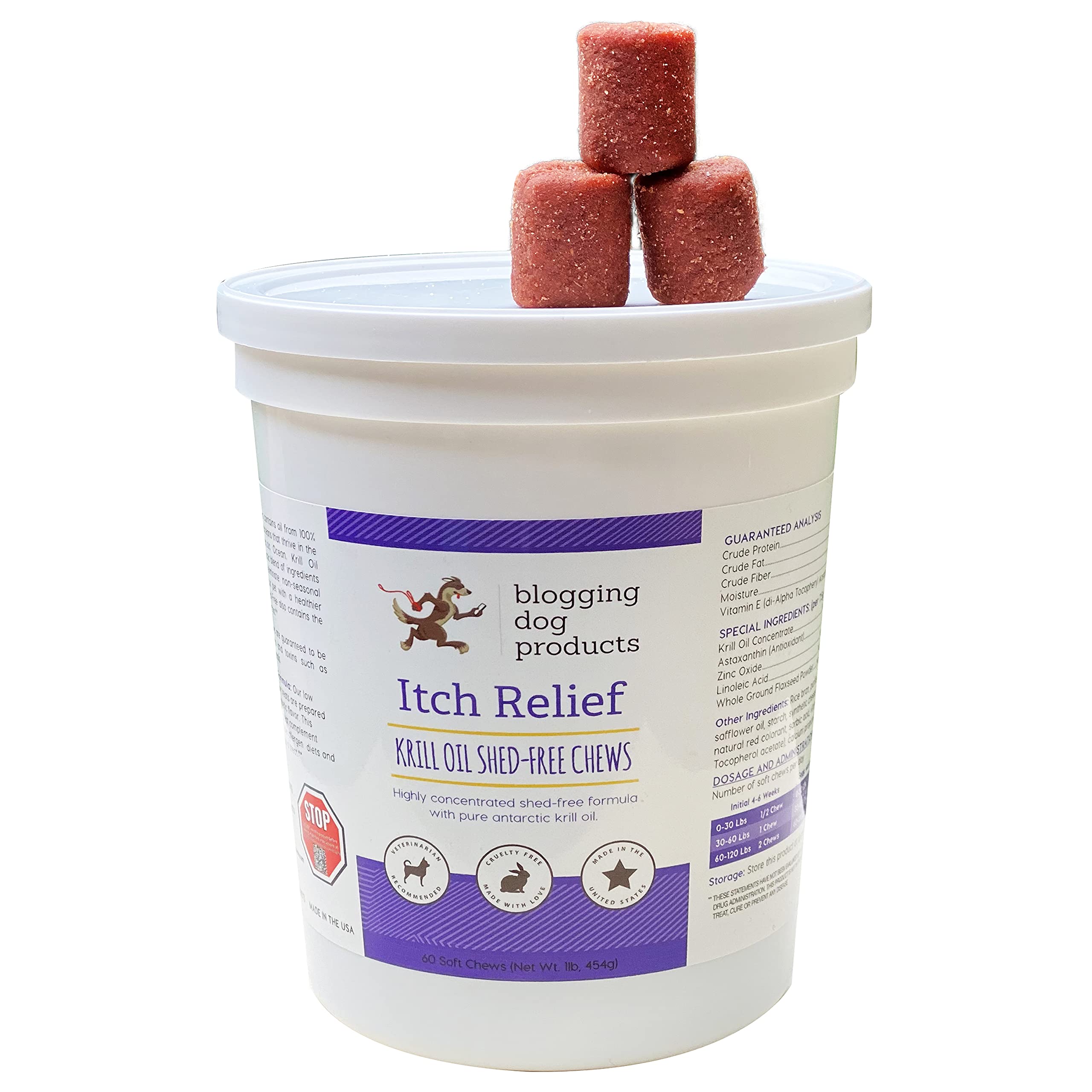 BDP Dogs Allergy Chewable Supplement - Itchy Skin Relief for Pets Allergies β Reduce Shedding - Pet Krill Oil Omega Bites - Soft Chews for Hotspot, Itching, Licking - Allergy Chew Quantity 60β¦