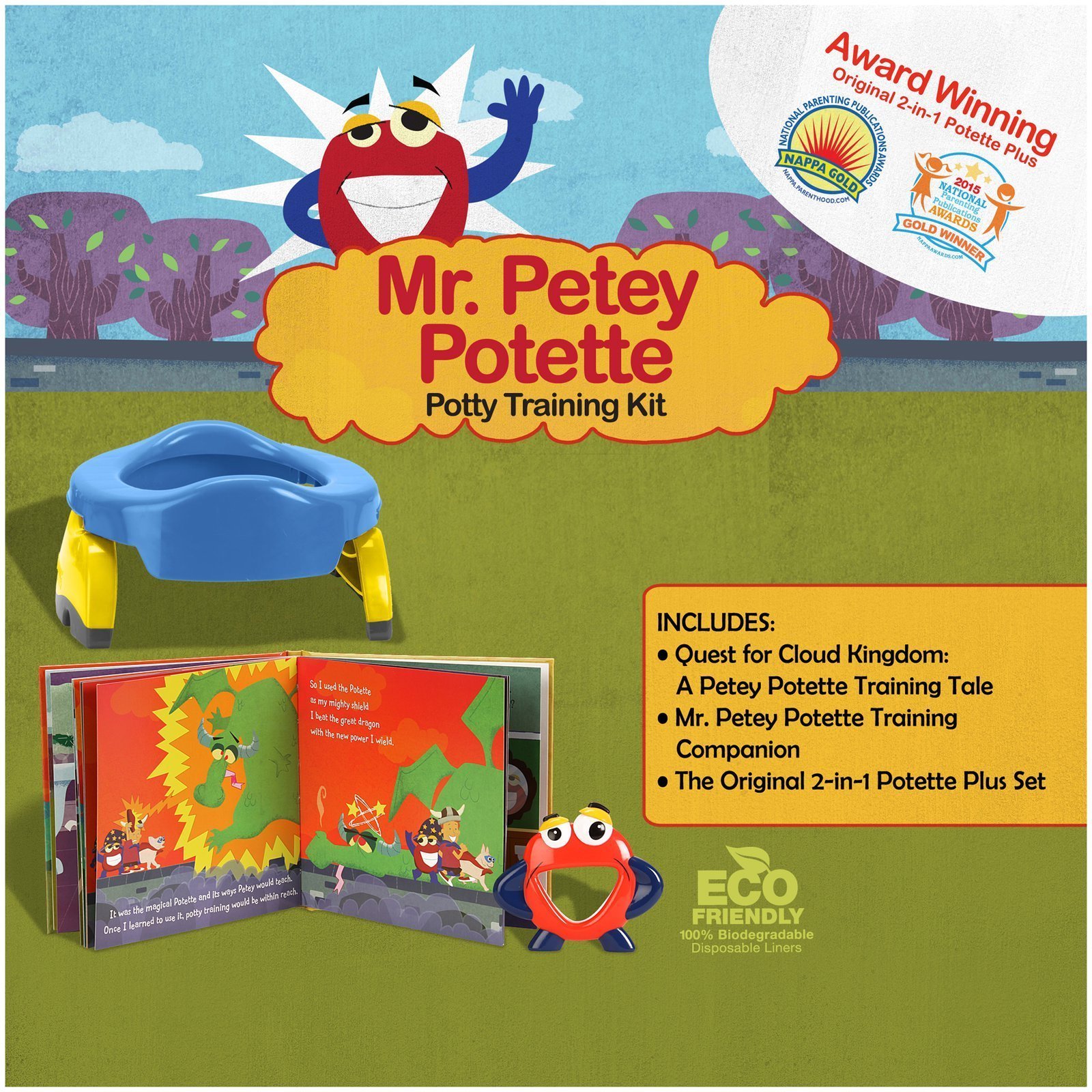 Kalencom Mr. Petey 2-in-1 Potette Plus Potty Training Kit, Blue, One Size