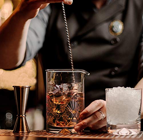 Mofado Crystal Cocktail Mixing Glass - 24oz 710ml - Thick and Sturdy Bottom, Durable - Premium Seamless Design - Professional Quality