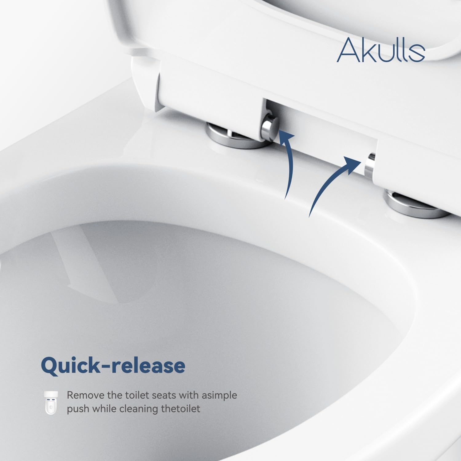 Akulls Elongated Standard One Piece Toilet for Bathroom Comfort Height with Powerful Flush in White