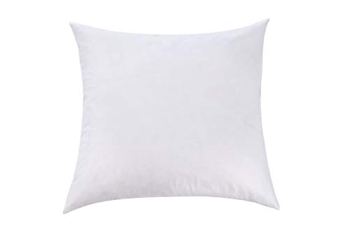 L' COZEE Premium Feather and Down Pillow Insert, Decorative Throw Stuffer Inserts, Hypoallergenic, Cotton Cover, White (17x17)'