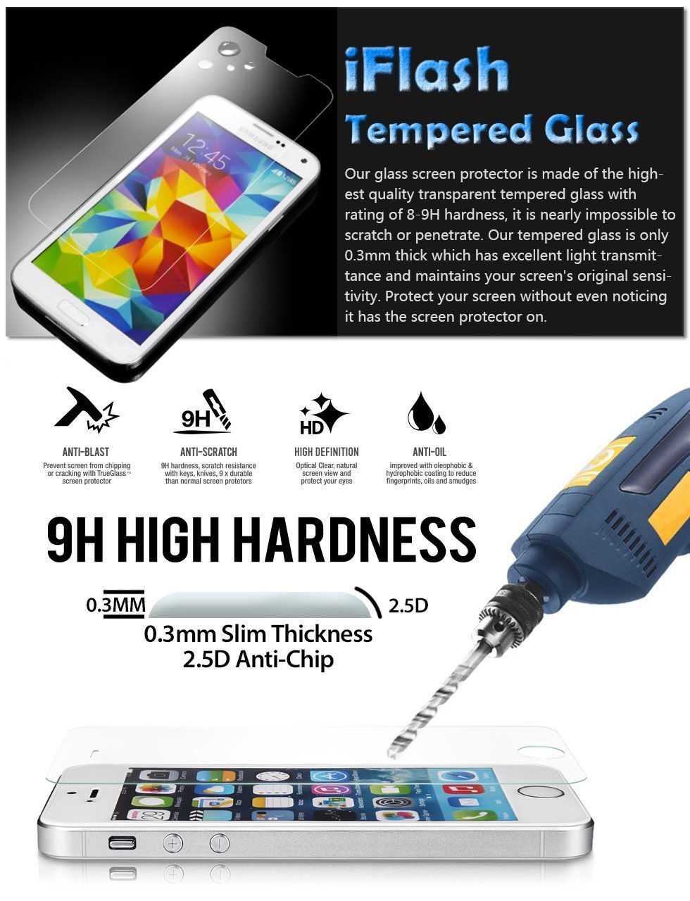IFLASH 2 Pack Tempered Glass Screen Protector For Apple iPad 9.7 Inches 2018, 2017, iPad Pro 9.7 Inch, iPad 5th, 6th Generation, iPad Air, iPad Air 2, (NOT FOR iPad Air 3) – Crystal Clear