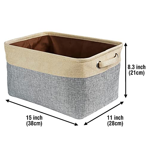 MALIHONG Personalized Foldable Storage Basket with Cute Dog Cockapoo Collapsible Sturdy Fabric Pet Toys Storage Bin Cube with Handles for Organizing Shelf Home Closet, Grey and White