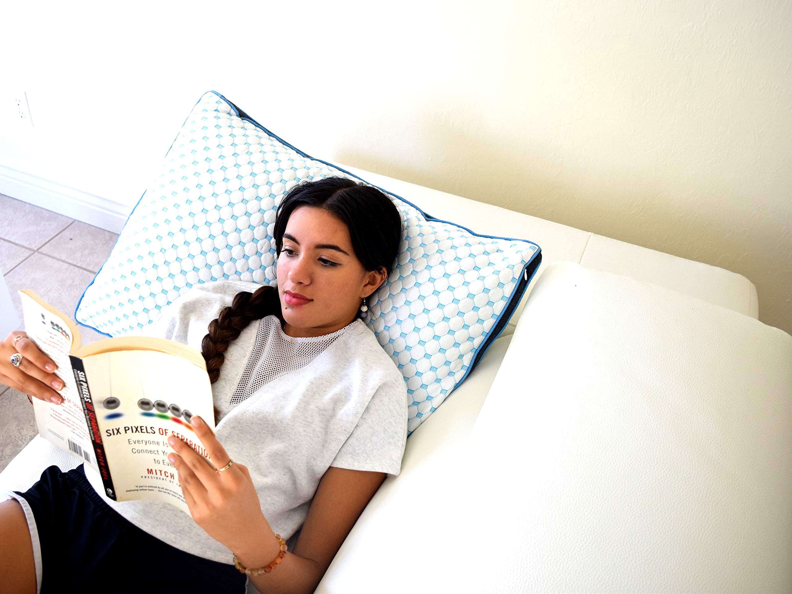 Coldest Pillow - Adjustable Fill, Washable Cover, and Best for Breathable Cool While Sleeping -Premium (Small) (Grey)