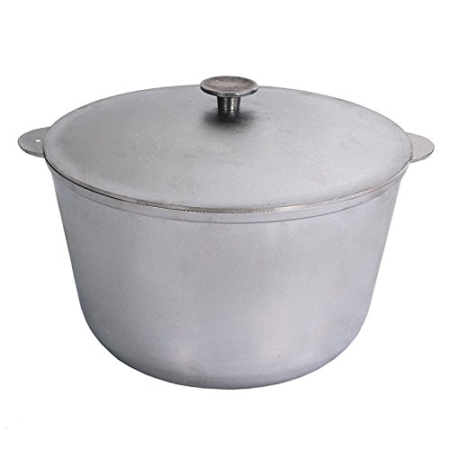 Aluminum Wok Kazan for Making Pilaf/Plov Dutch Oven with Dual Handles (7.5-qt (7 L))