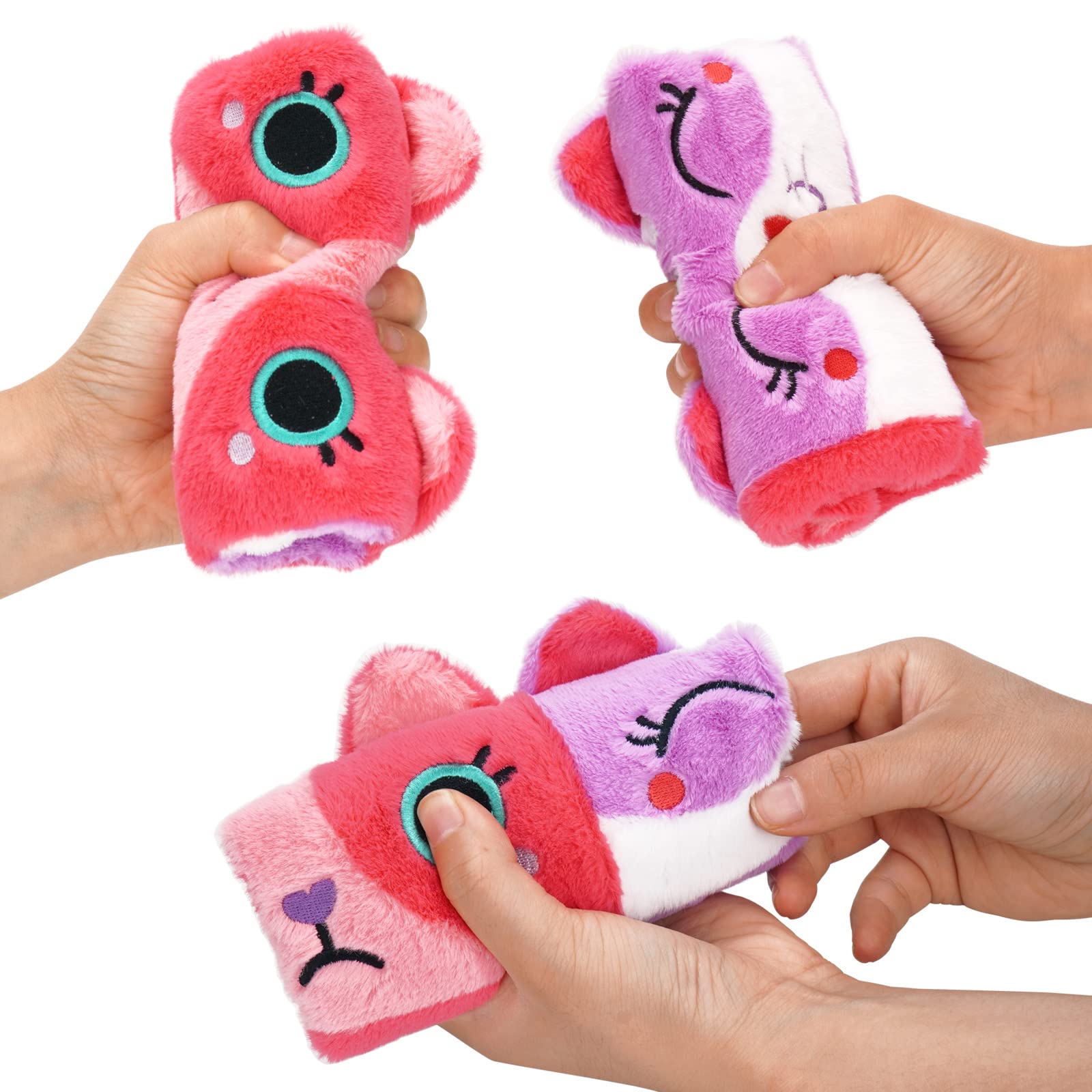 EASYLEISURE Reversible Plushie Bear Stuffed with Water Wiggler Sensory Fidget Stress Relief Water Snake flip Plush Toy Double Sided with Moods Happy and Angry