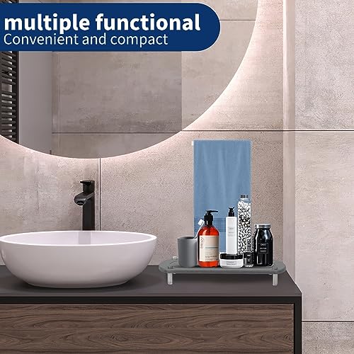 Bathroom Trays, Instant Dry Kitchen Sink Organizer Sponge Holder for Kitchen Sink Diatomaceous Pedestal Stand Riser with Stainless Steel Feet Protection for Modern Home Under-Sink Organizers (grey)