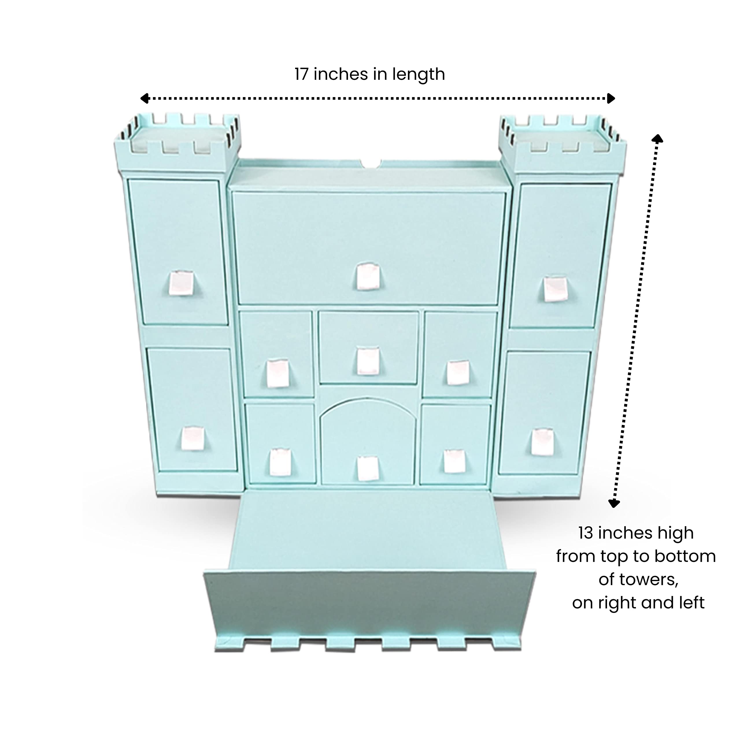 Baby Keepsake Box Castle for Boy or Girl with Multiple Baby Keepsake Storage Organizer Drawers, with Baby Memory Book Keepsake Album for Photo Scrapbook and Milestones, First Year+, Keepsakes Label