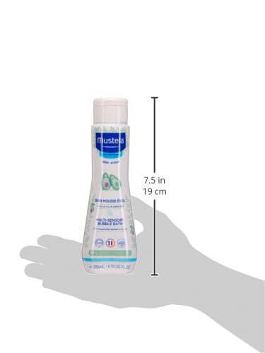 Mustela Baby Multi-Sensory Bubble Bath with Natural Avocado β Biodegradable Formula - 6.76 oz.