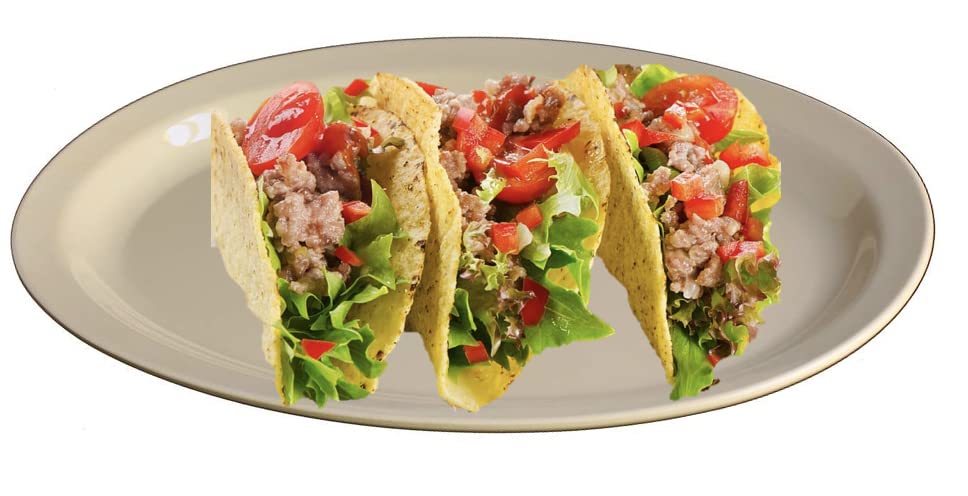 Z-Moments Western Melamine Oval Plates Narrow Rim Platter, 9-1/2" X 6-3/4", White or Tan #510 (48, Tan)