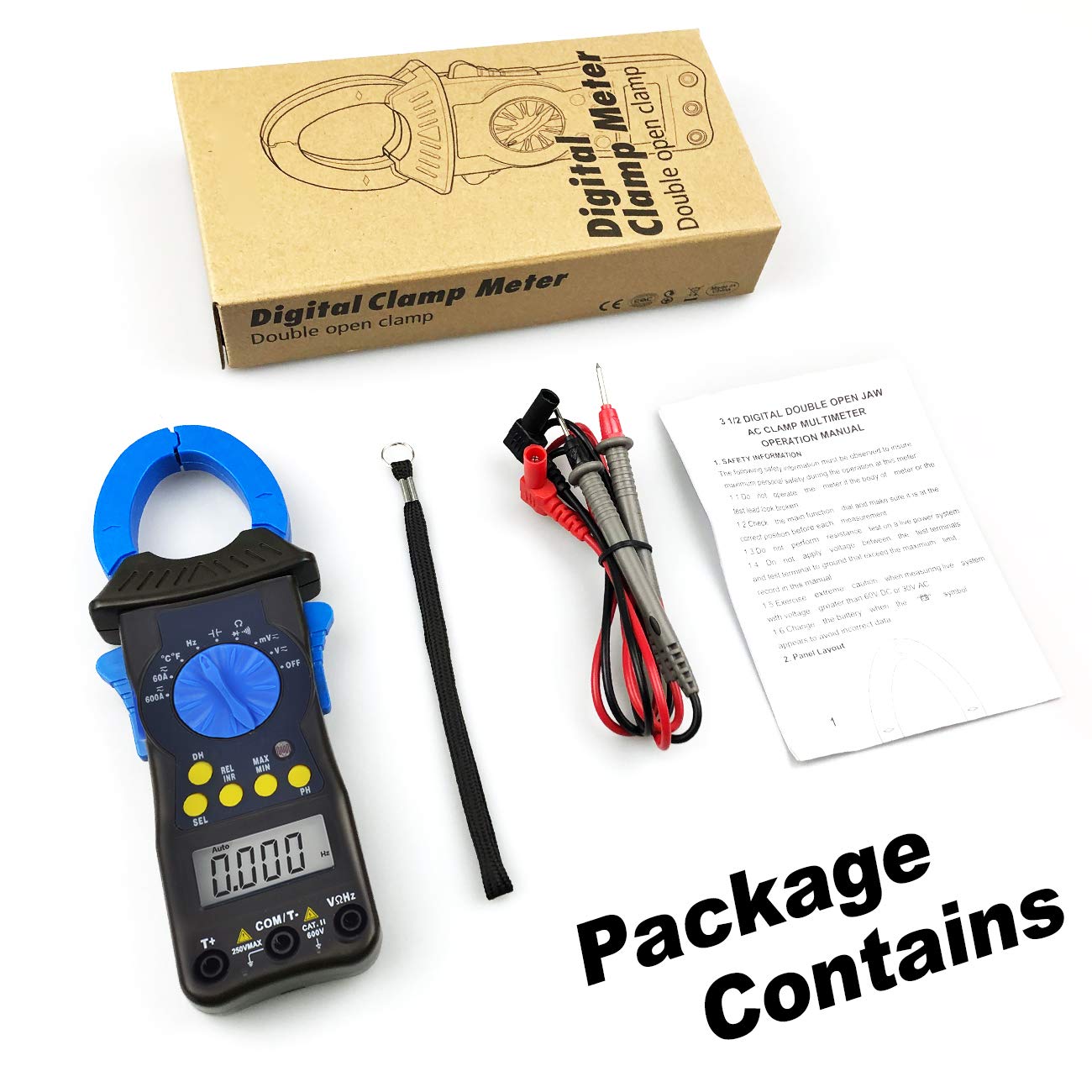 AIOMEST Inrush Current Clamp Meter 6000 Counts, TRMS Digital Multimeter with Auto Ranging, Amp Meter Measures Inrush AC&DC Current, AC&DC Voltage, Resistance, Capacitance, Diodes and Temperature