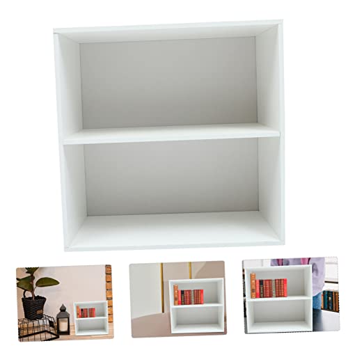 Homoyoyo 1pc Locker White Bookshelf Book Shelves for Office White Bookcase Practical Bookcase Household Bookshelf Floor Bookshelf Earth Tones Storage Rack Lip Gloss White Wood-Based Panel