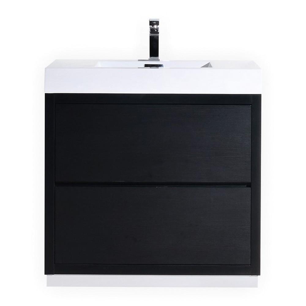 Bliss 40″ Black Floor Mount Modern Bathroom Vanity