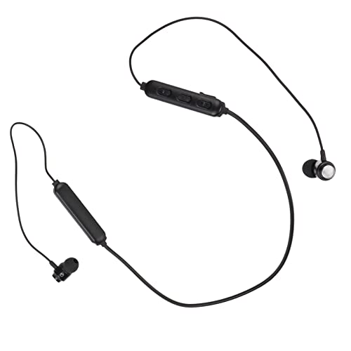 Dilwe Neckband Headphones, Headset Neck Mounted Wireless Headset Neckband Sports Headset Noise Reduction Earplugs with Microphone (Black)