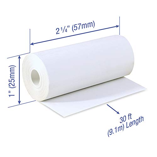 POS1 Thermal Paper Rolls 2-1/4 x 30 ft | 25mm diameter | fits PIDION BIP-1500 | CORELESS | BPA Free | 24 rolls per case