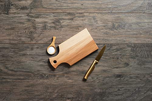 Labell Handle Serving Boards - Small Canadian Maple Hardwood Cutting Board for Meats, Vegetables, Fruits, and Cheeses - Flat Paddle Chopping Board Perfect for Charcuterie (5" x 10" x 0.75")