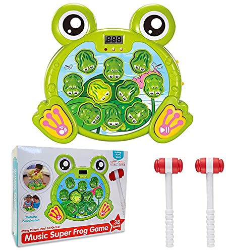 Boxgear Whack a Frog Game Pounding Toy for Kids with 2 Small Toy Hammers - Educational Toy for Toddler Game - Preschool Learning Toy for 3-Year-Old Boys/Girls and Up