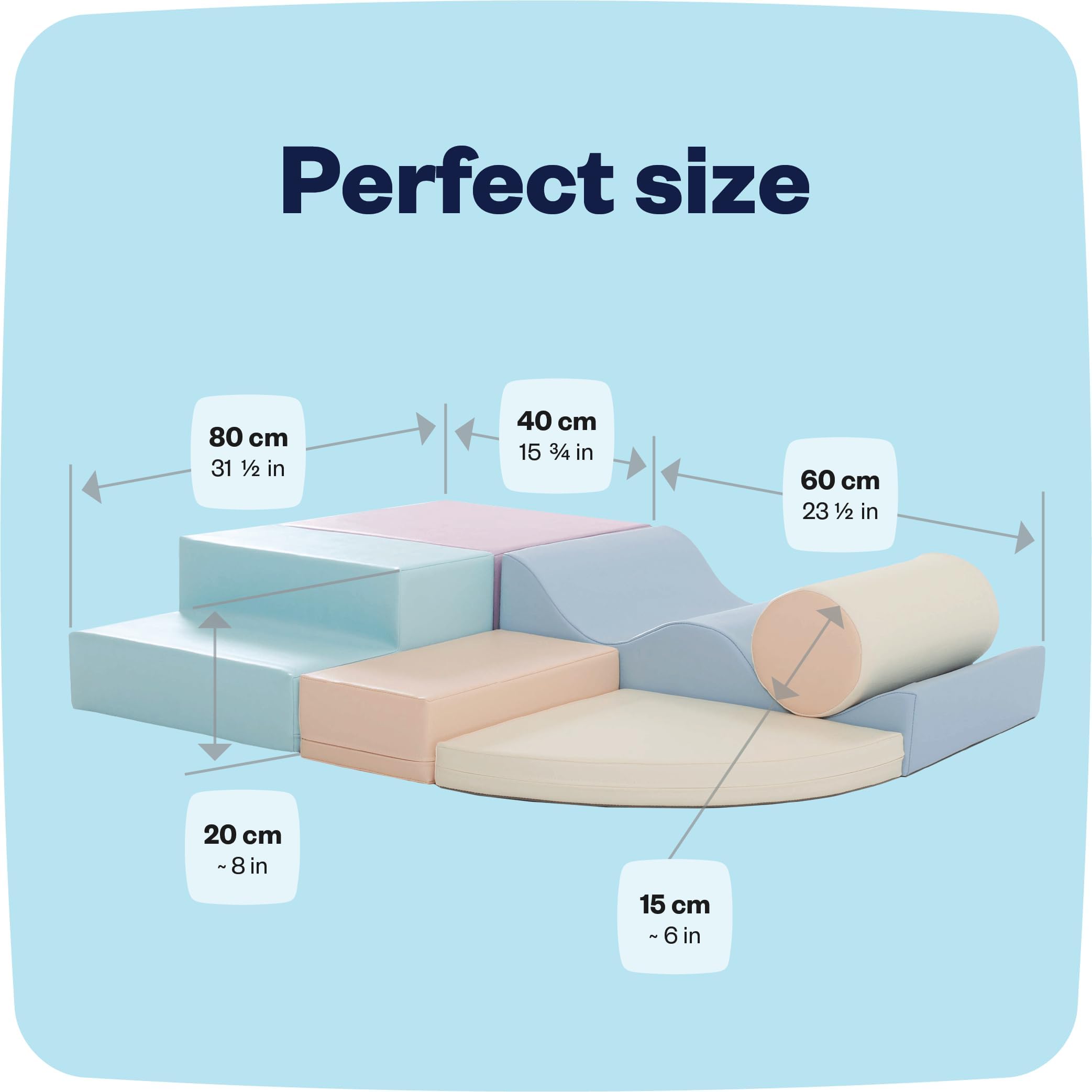 IGLU Soft Play Explorer Pastel Color Set Hand Made Large Foam Blocks Climbing Toys for Toddlers 1-3 Year Old Indoor Playground 6 Shapes