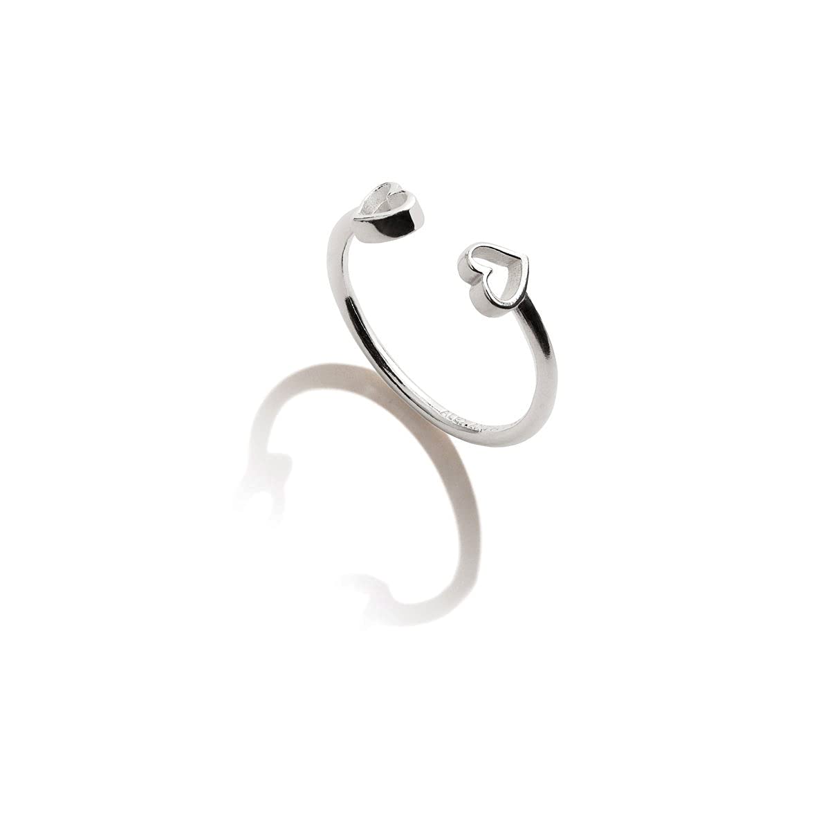 Alex and Ani Path of Symbols Adjustable Ring for Women, Two Hearts, .925 Sterling Silver, Fits Ring Sizes 6 to 9