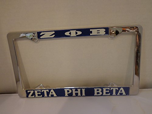 Zeta Phi Beta Chrome Metal Silver License Plate
