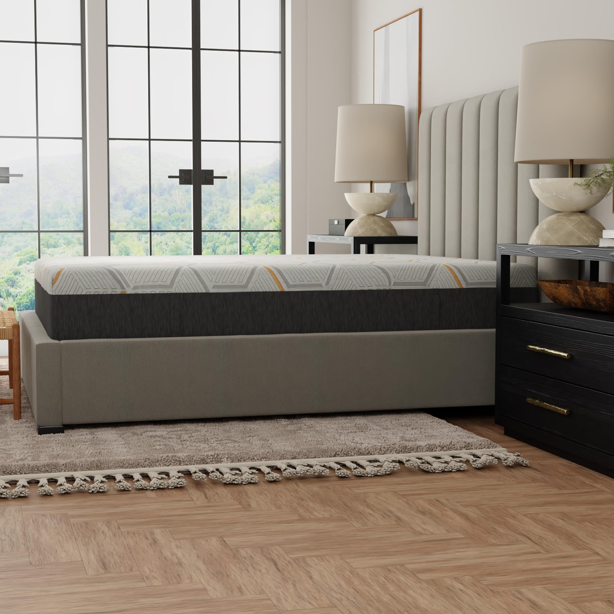 Blissful Nights 12 Inch Queen Copper Infused Cool Memory Foam Mattress Developed for Adjustable Bed Bases with Medium Firm Feel Support and CertiPUR-US Certified (Queen)