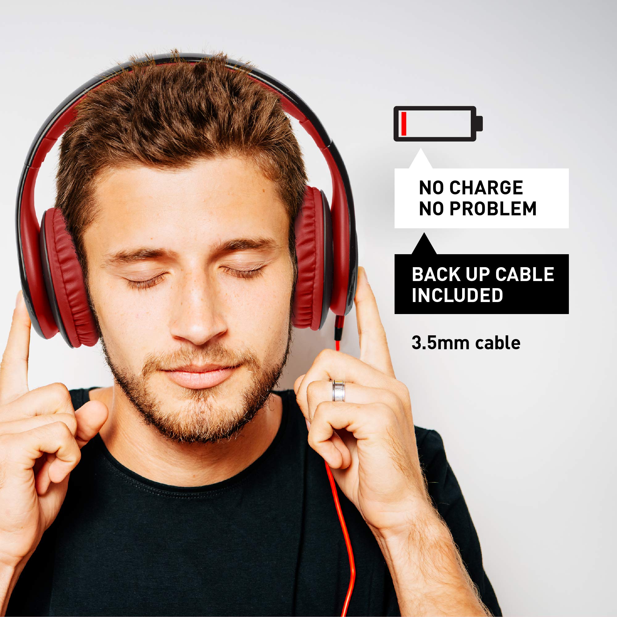 iJoy ISO Wireless, Bluetooth Headphones-Cordless Over Ear Stereo Headset- Bluetooth 5.0, 30HR Battery Built-in Microphone- Handsfree or Wired Use, Foldable (Glossy Green)