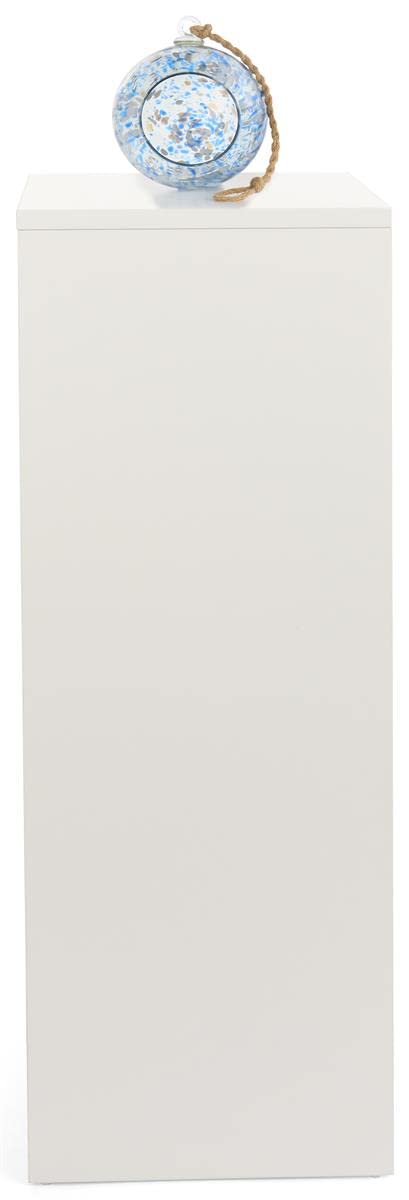 Displays2go, Rectangular Retail Store Pedestal, Laminated Particle Board & Melamine Construction β White Finish (WDCUBEWHT3)
