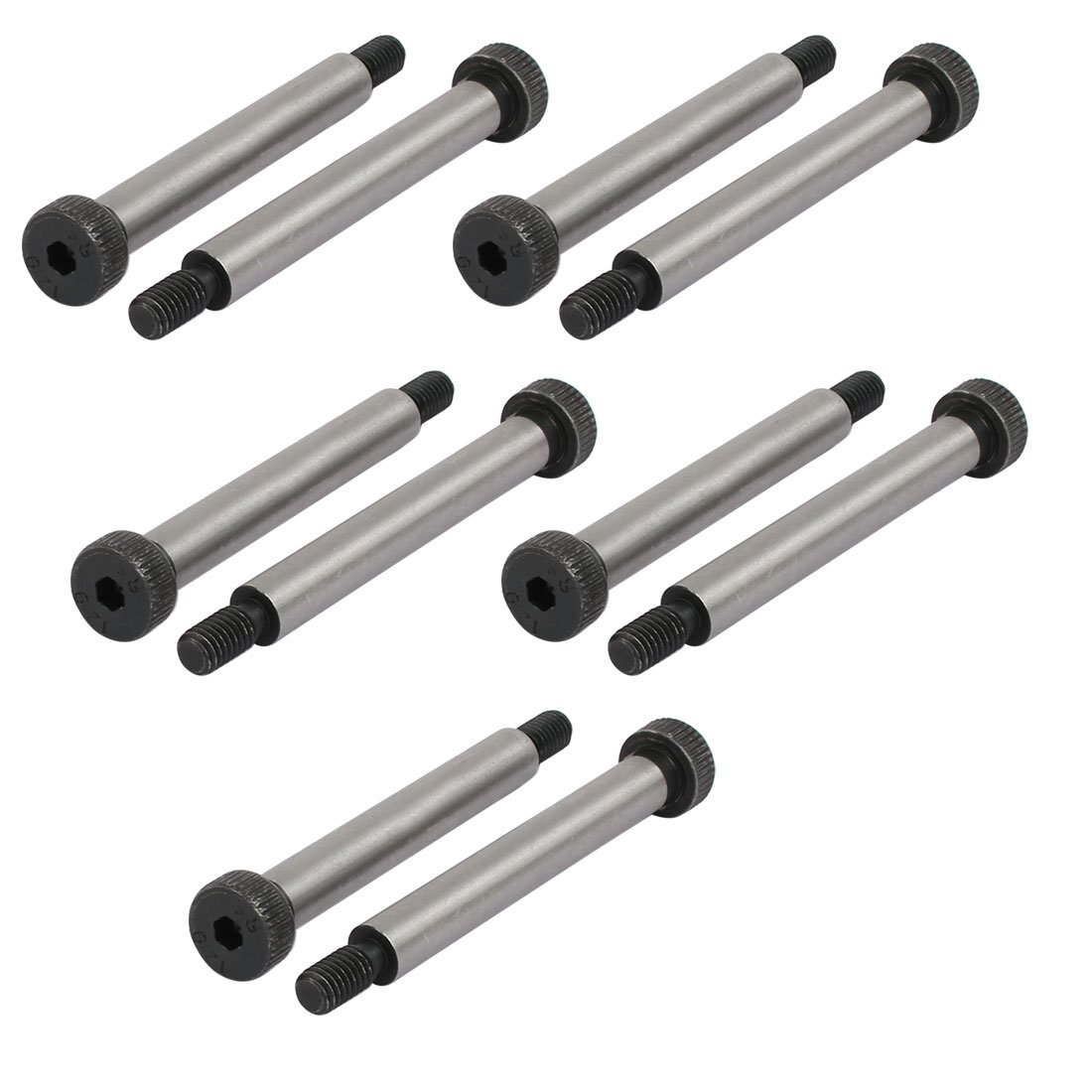 uxcell 10pcs 40Cr Steel Shoulder Bolt 8mm Shoulder Dia 60mm Shoulder Length M6x12mm Thread