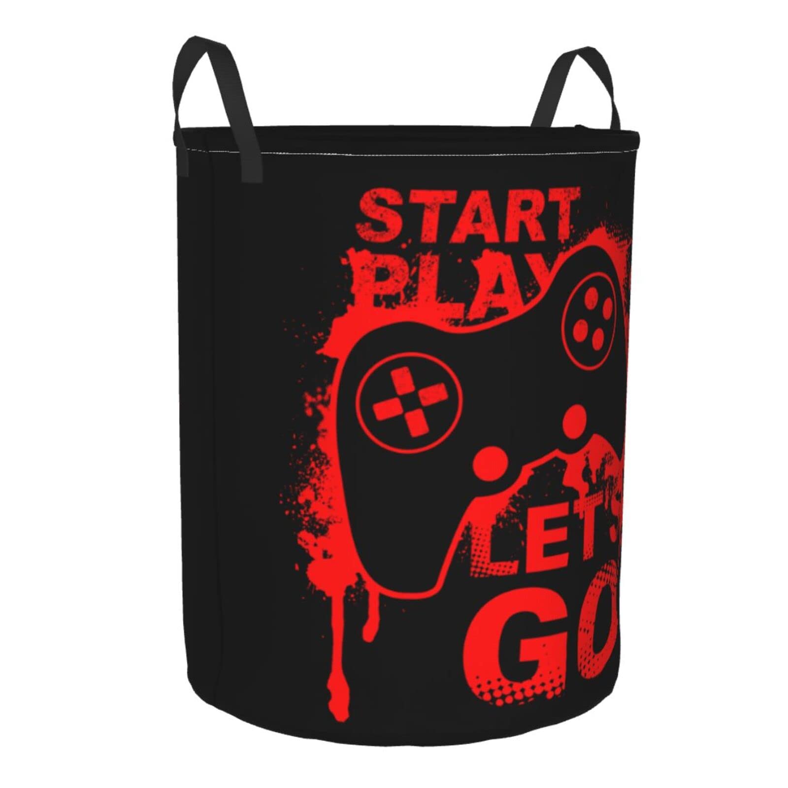 Gbuzozie Game Joystick Round Laundry Hamper Storage Basket Toys Clothes Organizer Bin For Home Bathroom Bedroom Dorm Nursery, 38l