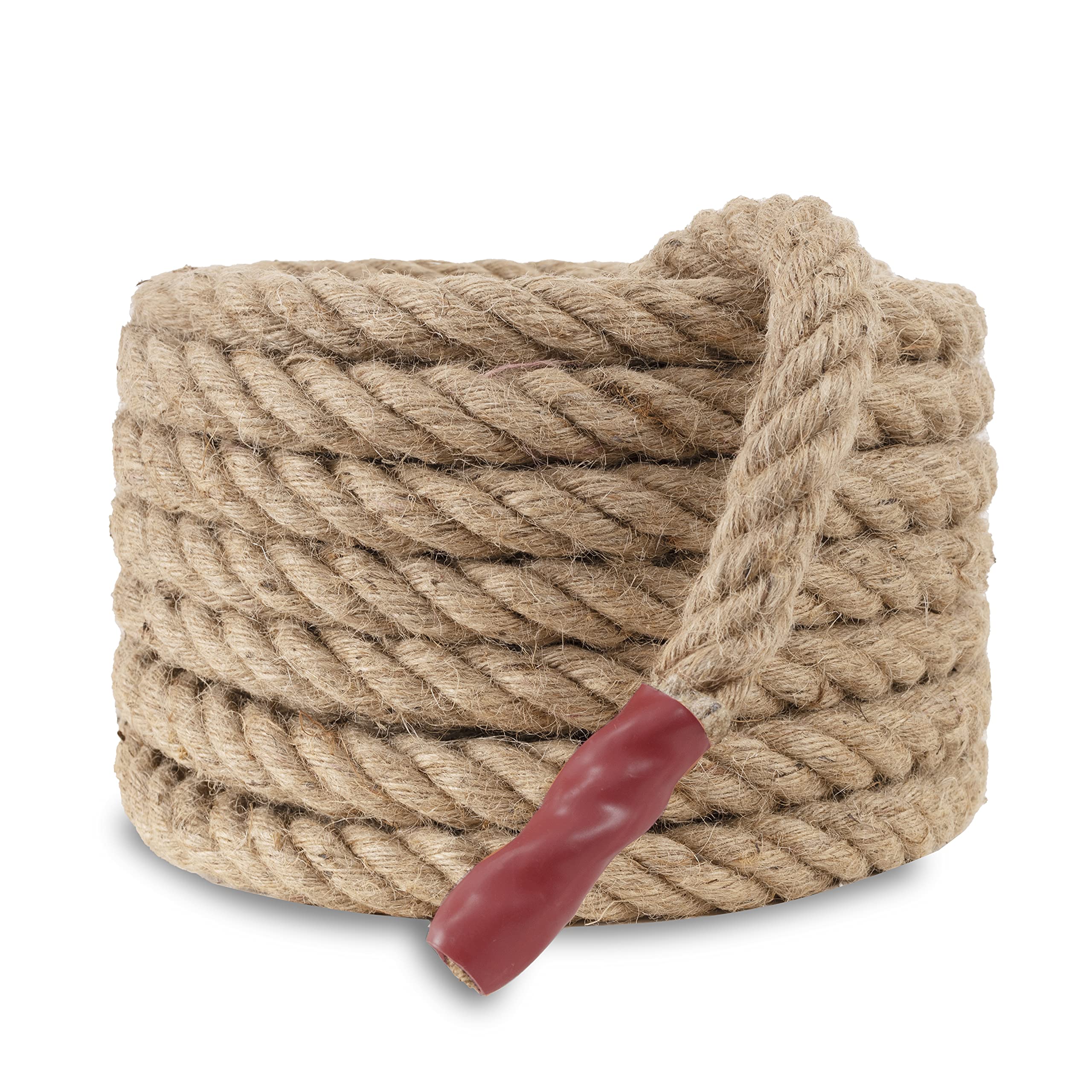 EMEKIAN Natural Jute Manila Rope, Twisted 4 Strand Fiber Hemp Rope for Sports, Decor, Pet Toys, Crafts, Tug of War, Fitness, Indoor & Outdoor Use, (3/4" x 49ft)