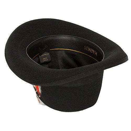 9th Street Hats 'Charles' Firm Felt Homburg Godfather Hat 100% Wool (Black, X-Large)