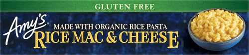 Amy's Frozen Meals, Rice Mac and Cheese Pasta Tray, Made With Organic Rice and White Cheddar Cheese, Gluten Free Microwave Meals, 9 Oz