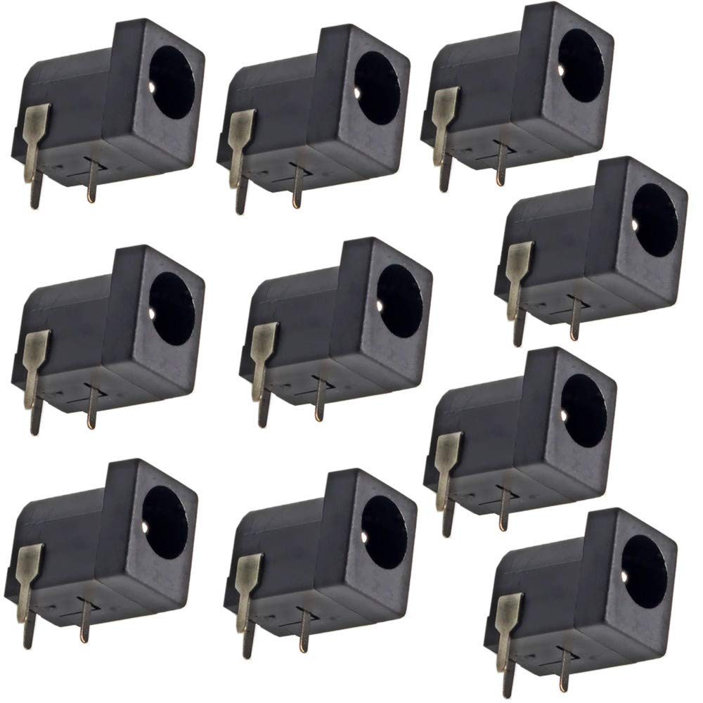 DIKAVS Breadboard-Friendly 2.1mm PCB Mounting Female DC Power Barrel Jack (Pack of 10)