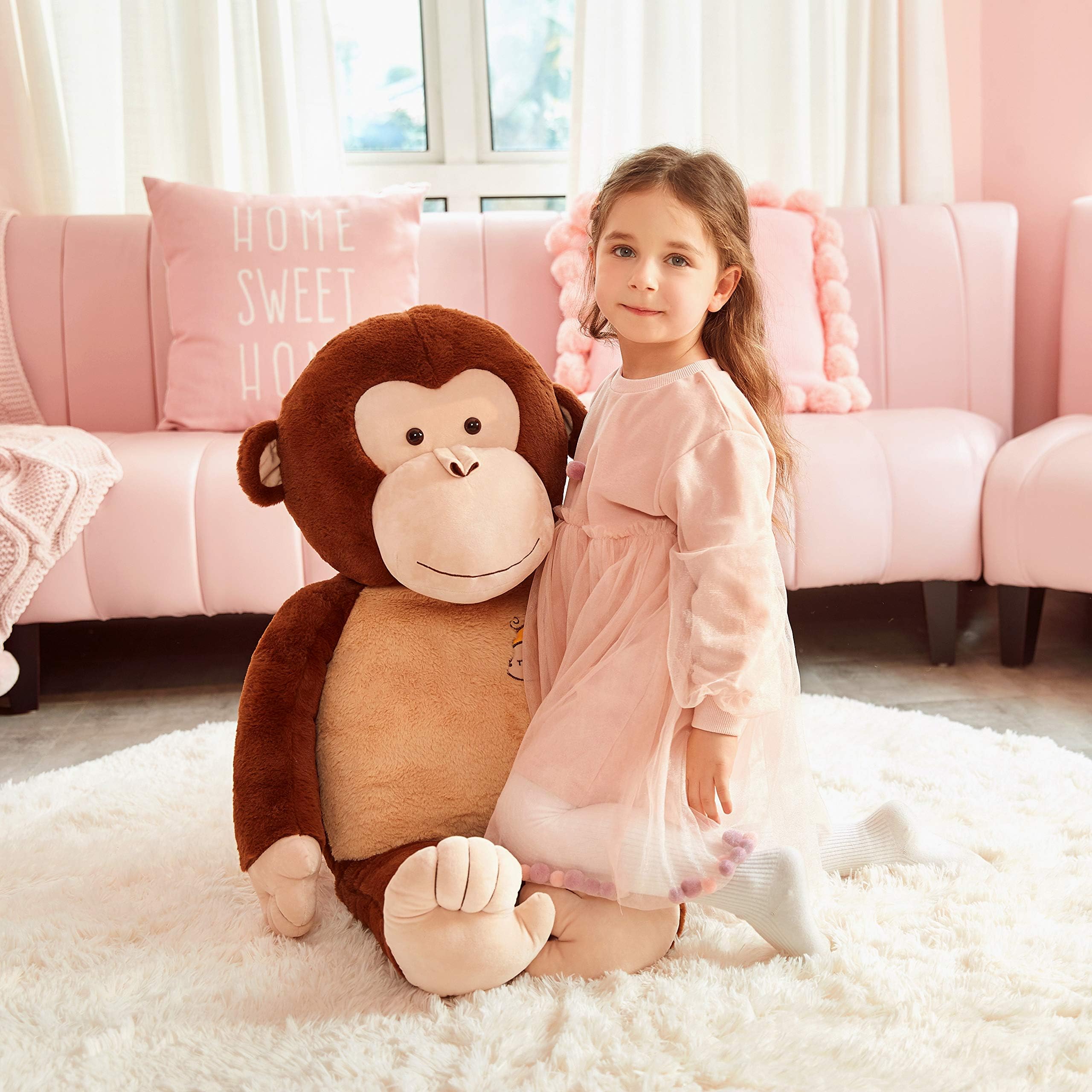 IKASA Large Monkey Stuffed Animal Plush Monkey Toy for Children (Brown, 30 inches)