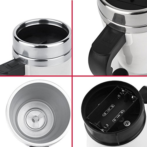 Mengshen Self Stirring Mug - Portable Lazy Auto Mixing Tea Coffee Cup Perfect For Office Home Outdoor Gift 450ml, A008A Black