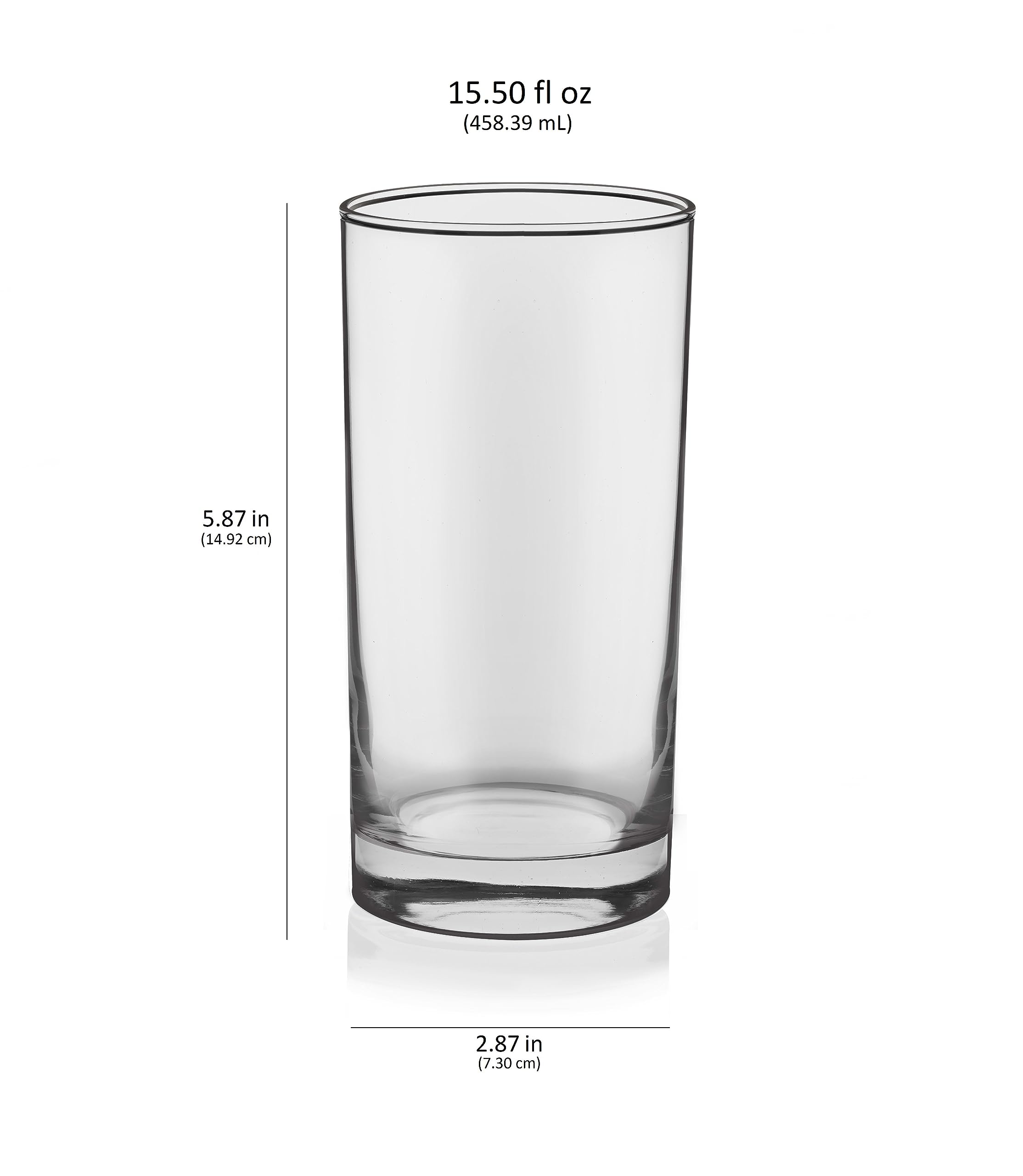 Libbey Heavy Base Tumbler Glasses, 15.5-ounce, Set of 8
