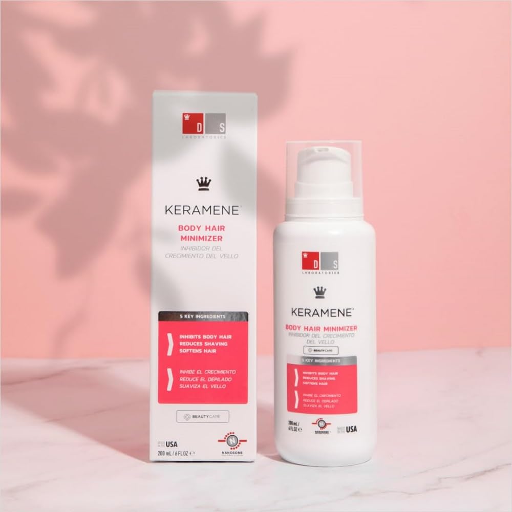 Keramene Hair Growth Inhibitor by DS Laboratories - Minimize Unwanted Hair Growth on Face and Body, Slows Regrowth, Paraben-Free