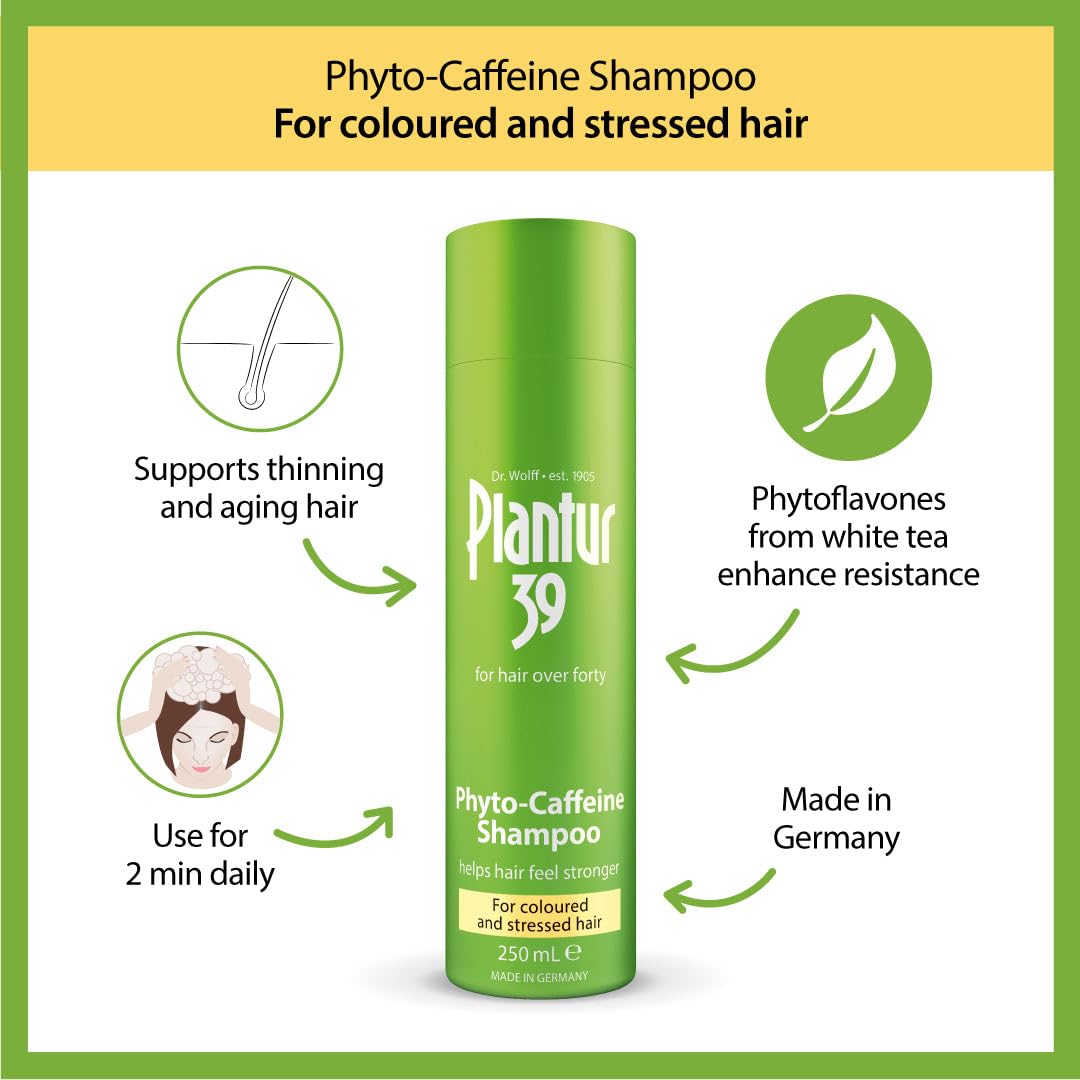 Plantur 39 Phyto Caffeine Shampoo for Coloured & Stressed Hair (250ml)
