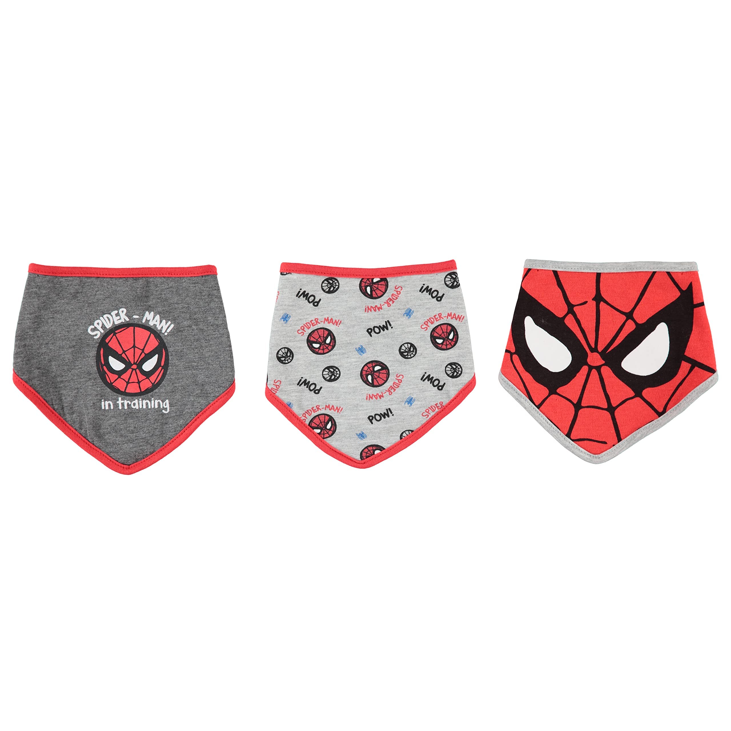 Happy Threads Marvel Spiderman Baby Unisex Bandana Bib 3-Pack - Spider-Man Baby Bibs