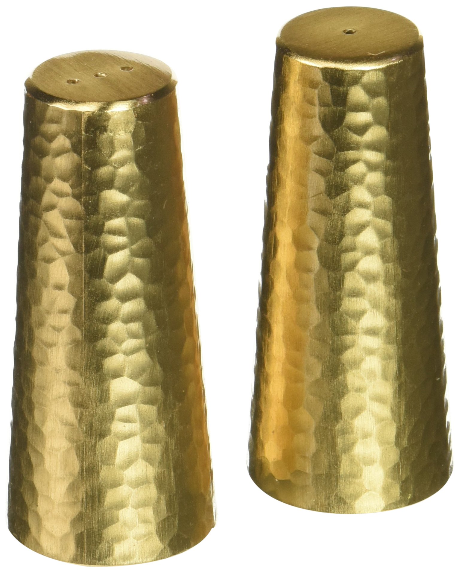 Matte Gold Two Tone salt-and-pepper-mills, 3.2" Tall, Matte Gold Two Tone