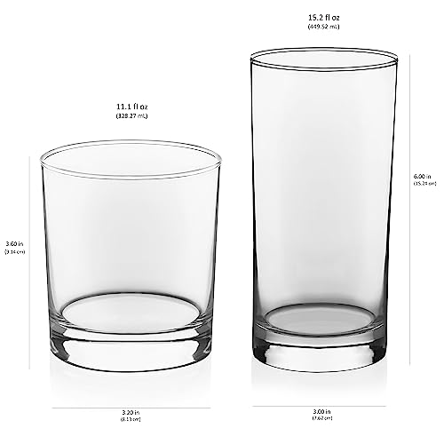 Libbey Province 16-Piece Tumbler and Rocks Glass Set